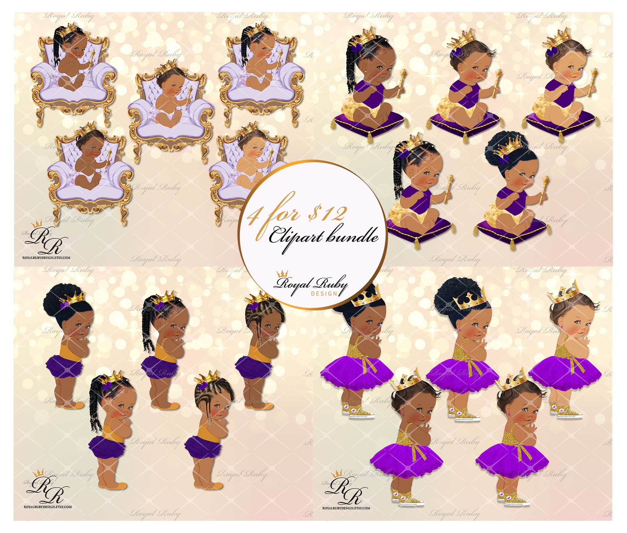 Baby shower decorations Clipart Instant download LG240 African American ...