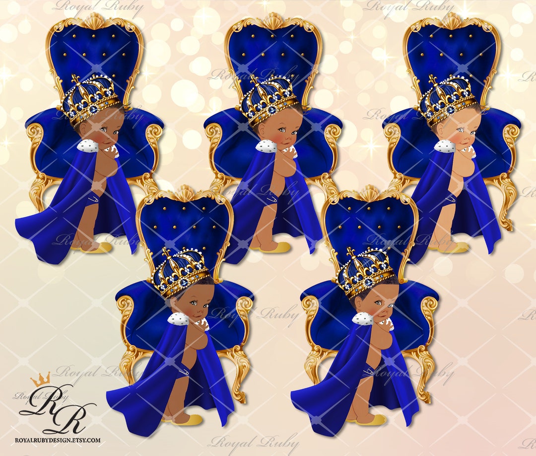 Royal Prince Blue Gold Baby Boy Throne | African American Baby | 3 Skin ...