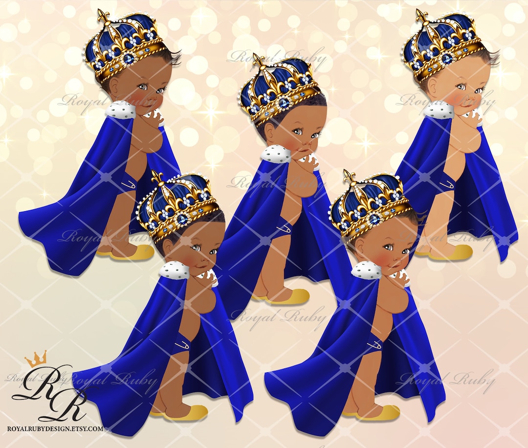 Royal Prince Blue Gold Baby Boy | African American Baby | 3 Skin Tones ...
