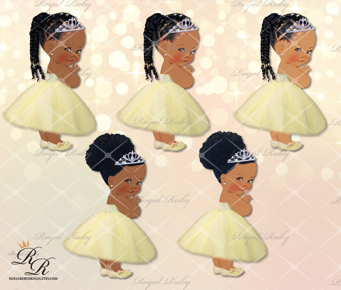 Yellow Princess Tiara Baby Princess Afro Puff African | Etsy