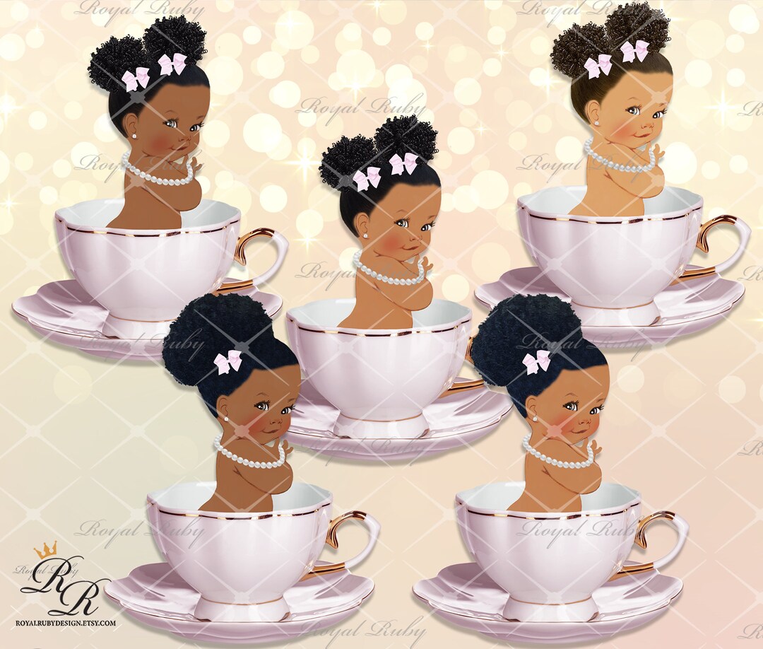 Baby Tea Time Teacup Lavender Purple Afro Puff African American 3 Skin ...