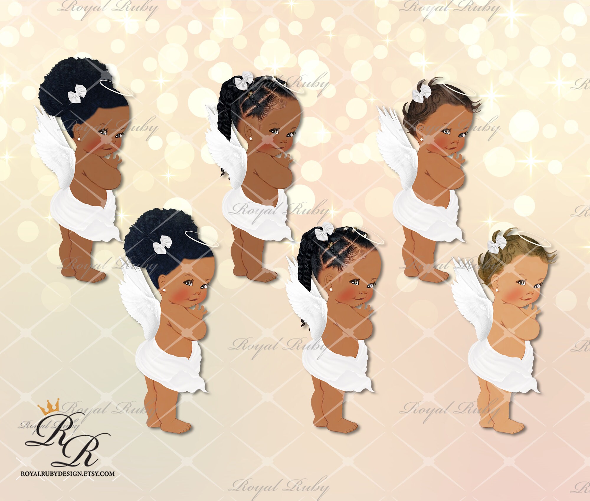 Baby Angel Girl Cherub African American Baby 3 Skin Tones | Etsy