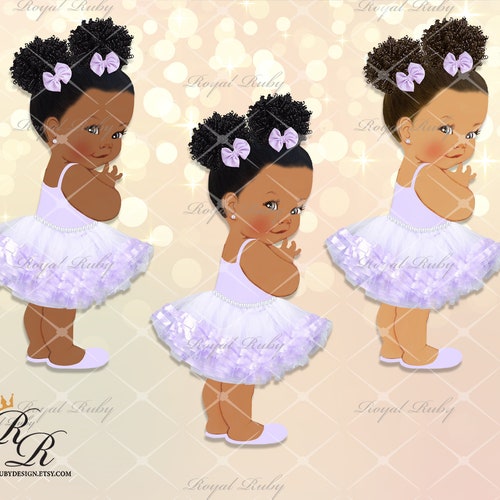 Princess Purple Gold Baby Girl Afro Puff African American - Etsy