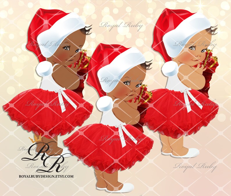 Christmas Baby Girl | African American Girl | 3 Skin Tones | Christmas ...