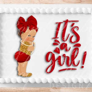 Royal Princess Red Gold Glitter Baby Girl | African American Baby | 3 ...