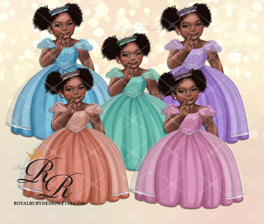 Princess Girl Princess Dress Art African American Baby 5 - Etsy