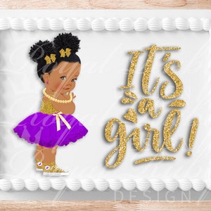 Princess Purple Gold Baby Girl Afro Puff African American Baby 3 Skin ...