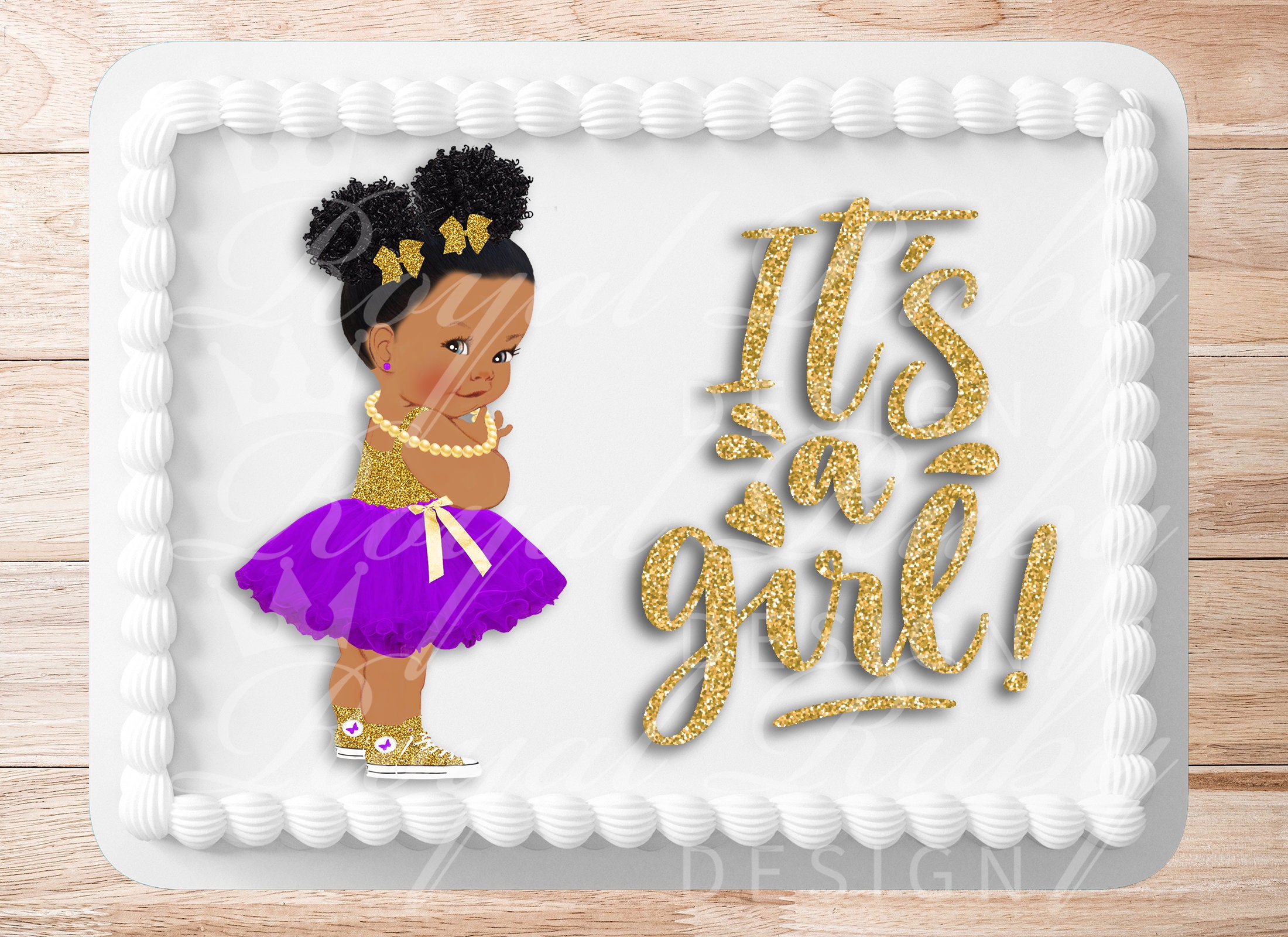 Princess Purple Gold Baby Girl Afro Puff African American - Etsy