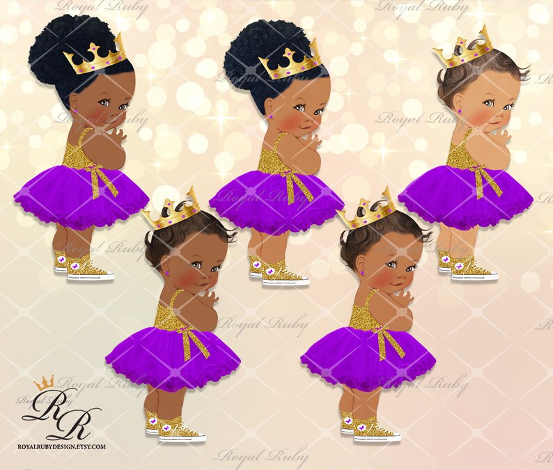 Royal Princess Purple Gold Baby Girl African American Baby - Etsy