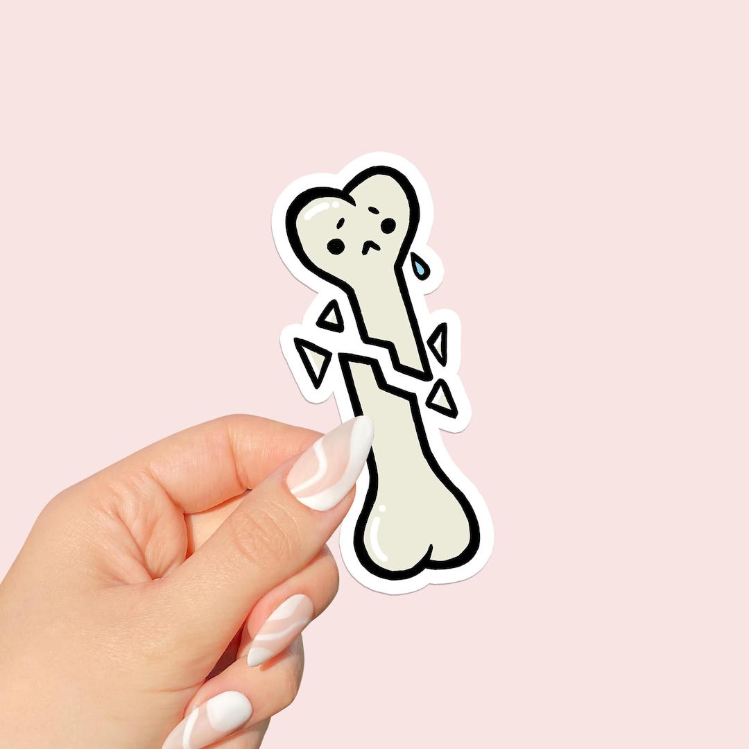 Sad Broken Bone Funny Vinyl Sticker, Broken Ankle Gift, Get Well Soon ...