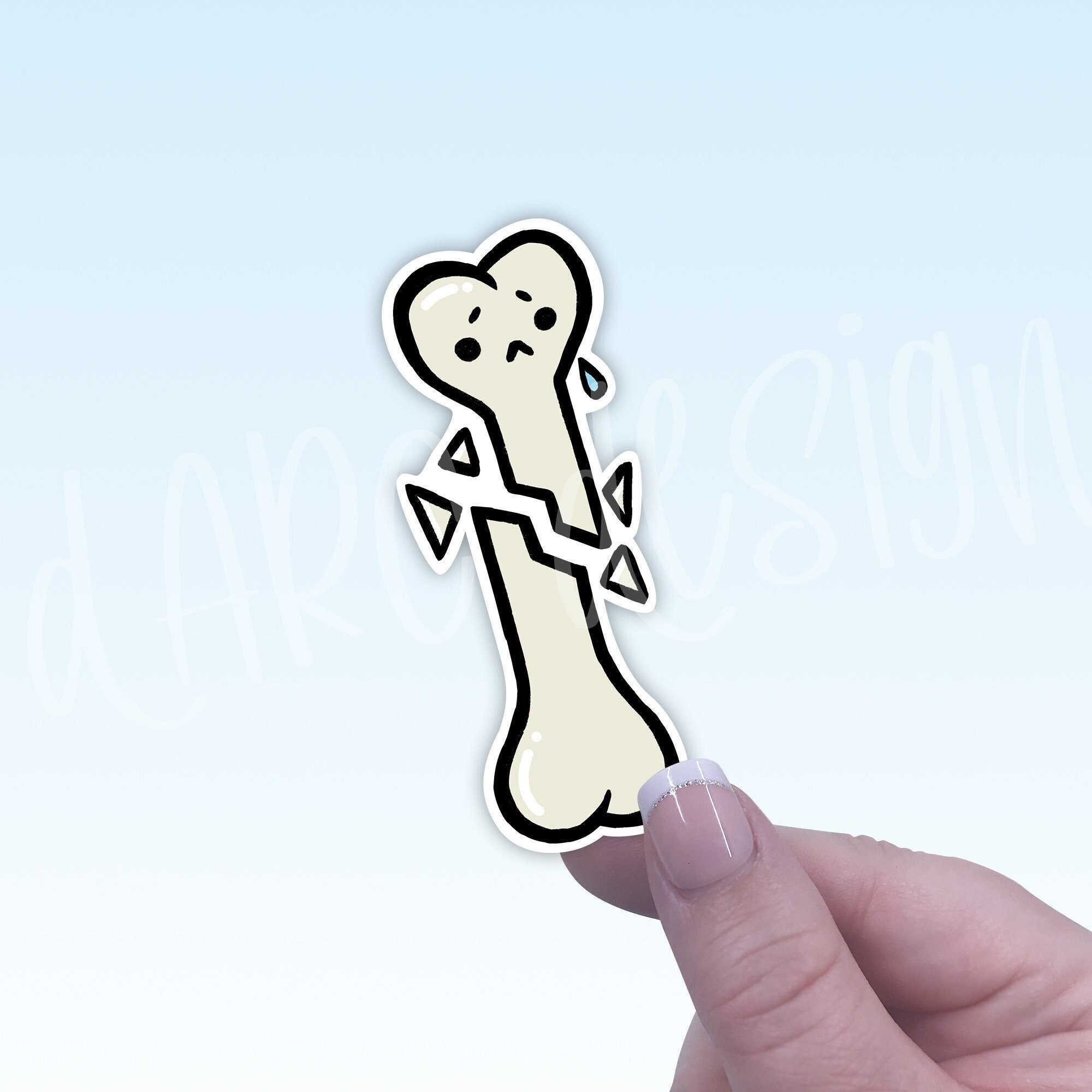Sad Broken Bone Funny Vinyl Sticker - Etsy