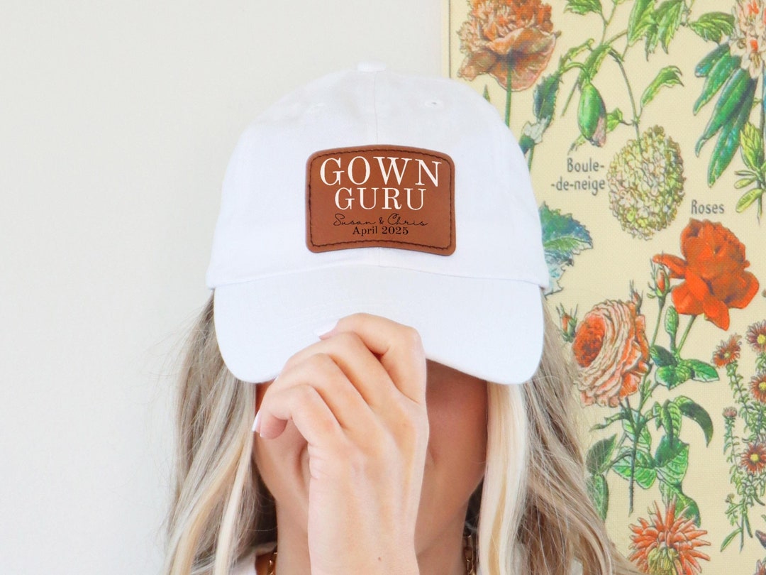 Custom Wedding Hat With Faux Leather Patch, Personalized Name ...