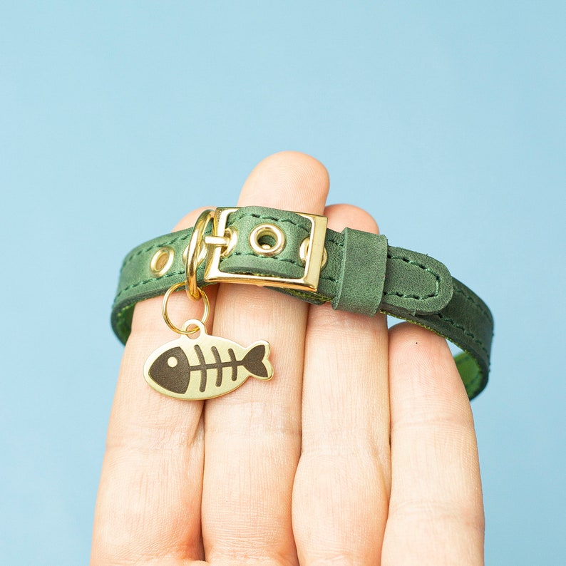 Cute Cat Collar Personalized Leather Collar Custom Collar - Etsy