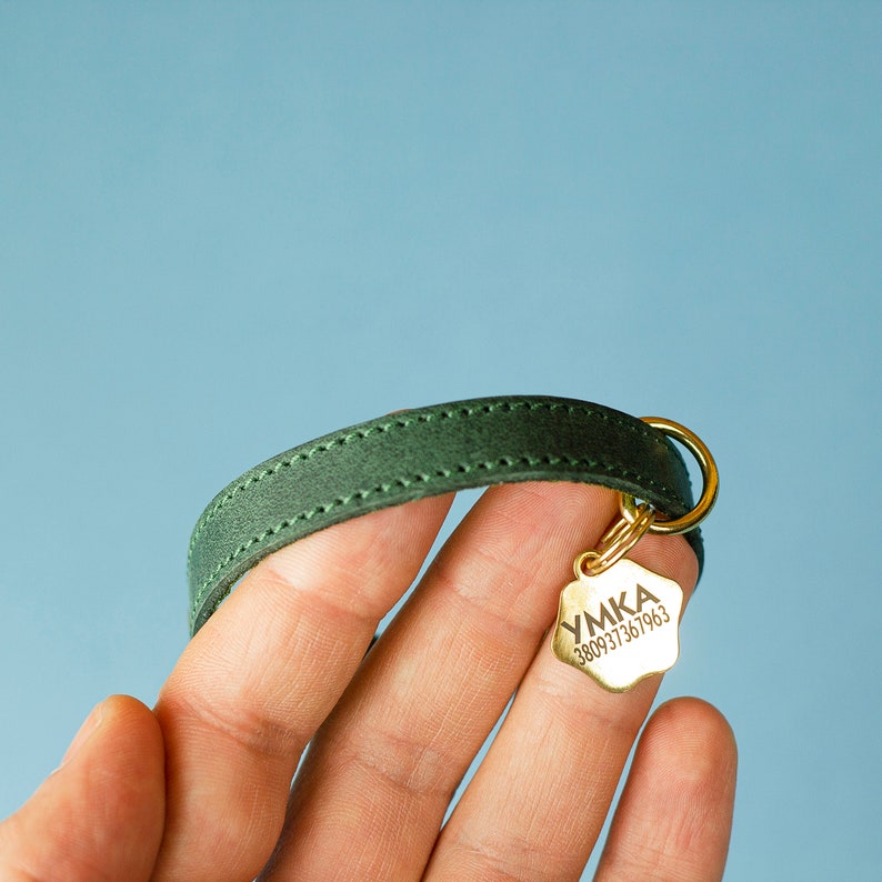 Cute Cat Collar Personalized Leather Collar Custom Collar - Etsy