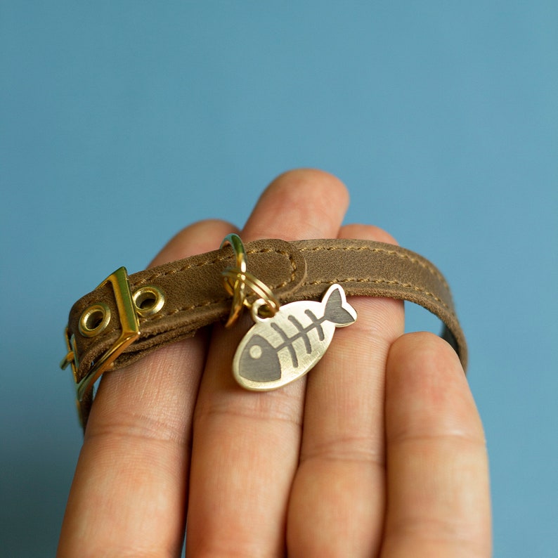 Cute Cat Collar Personalized Leather Collar Custom Collar - Etsy