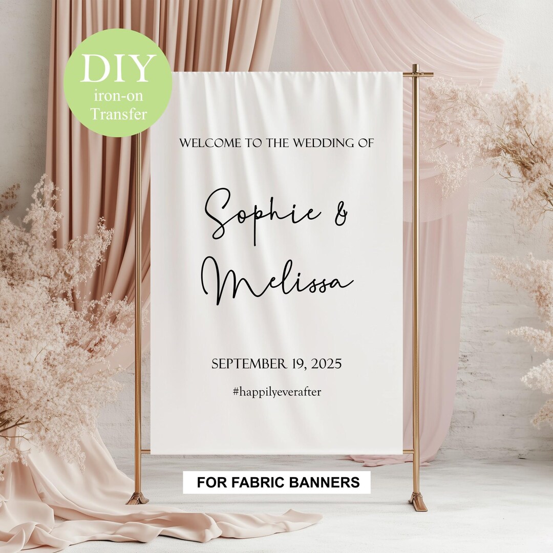 DIY Wedding Banner - Iron on Transfer - for Fabric - Etsy