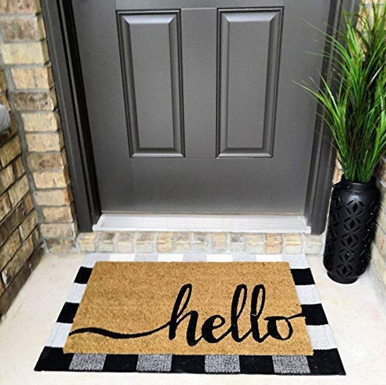 Welcome Mat Buffalo Check Rug Cotton Rug Indoor Outdoor | Etsy