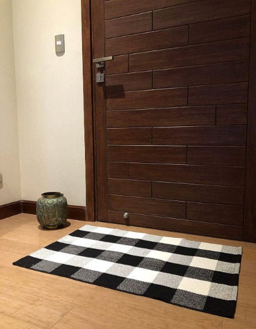 Welcome Mat Buffalo Check Rug Cotton Rug Indoor Outdoor - Etsy