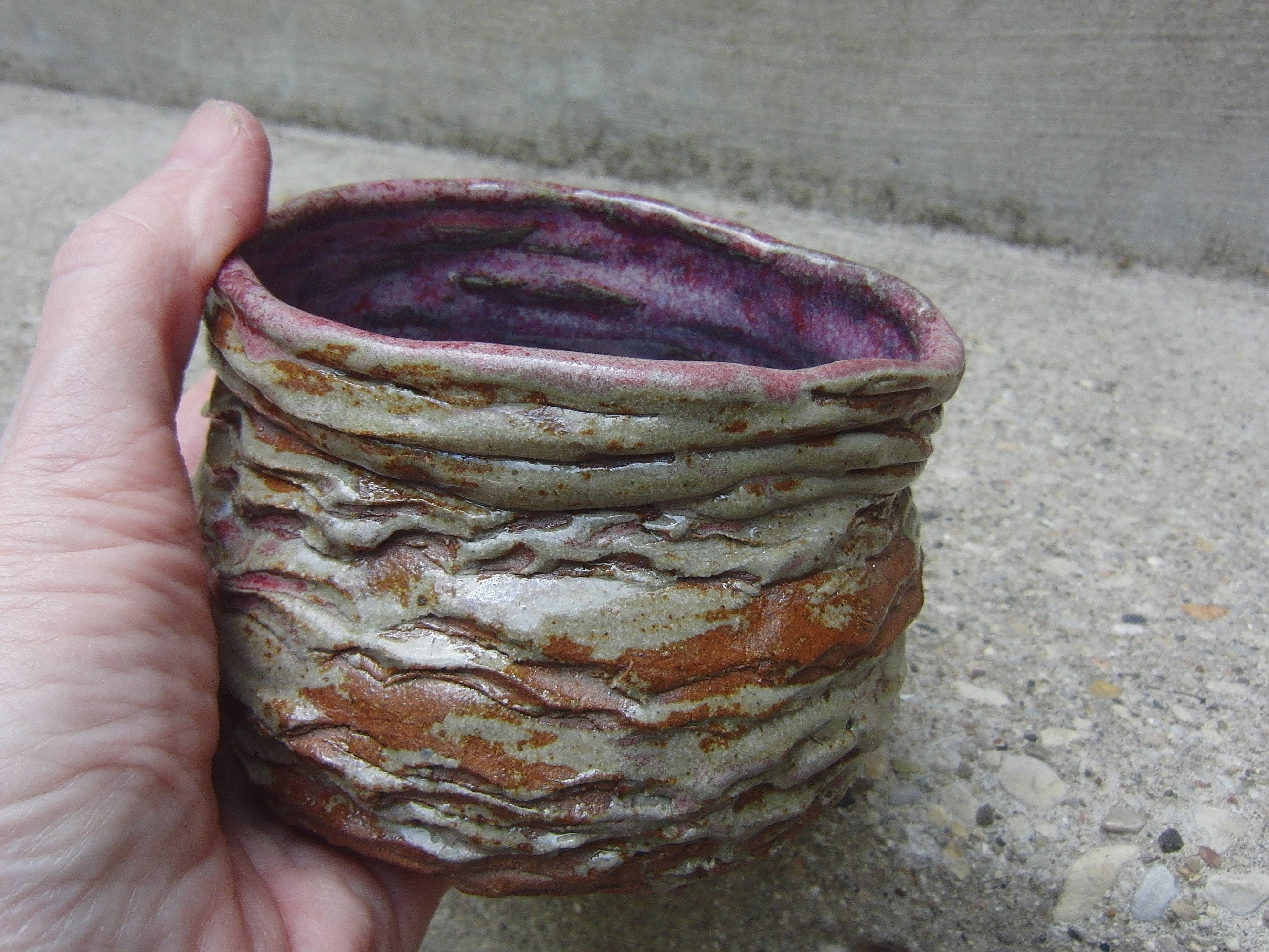 Rosy Raspberry Handbuilt Pottery Bowl - Etsy UK
