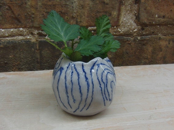 Lots of Lines Little Handbuilt Pottery Pod - Etsy