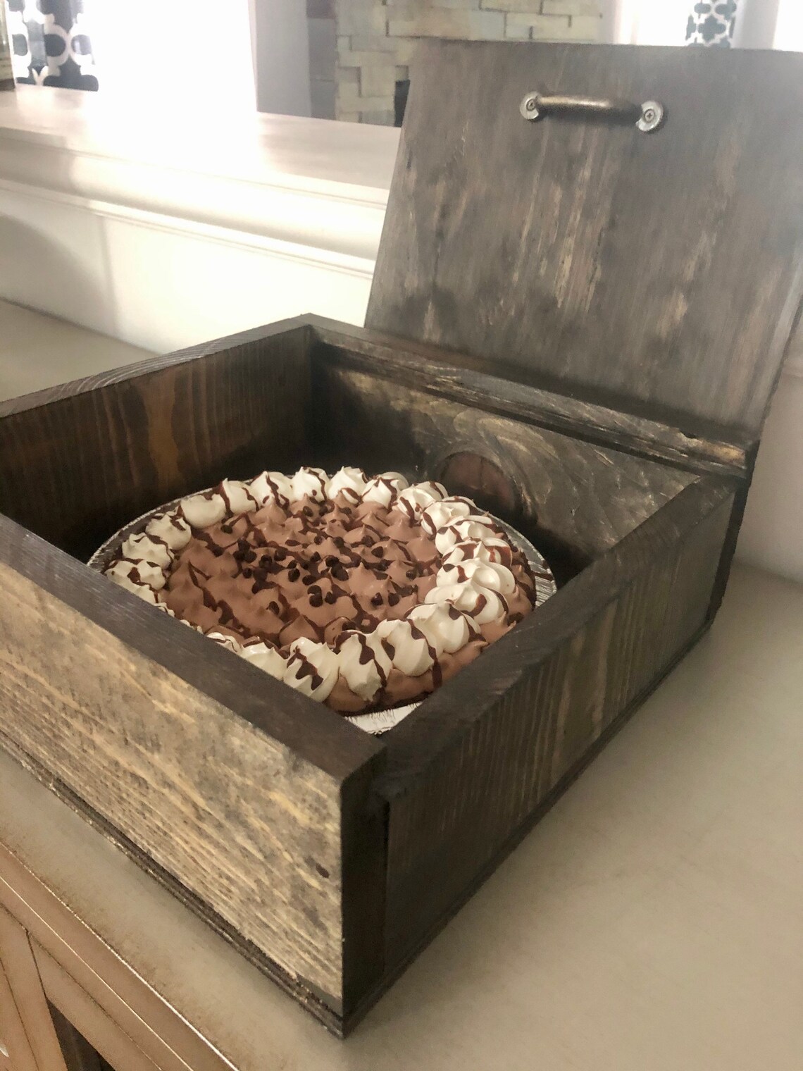 Wooden Pie Box Rustic Pie Box Wooden Storage Box Pie Box - Etsy