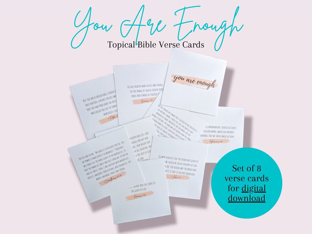 Topical Bible Verse Card Set, Scripture Memory Cards, Bible Verse ...