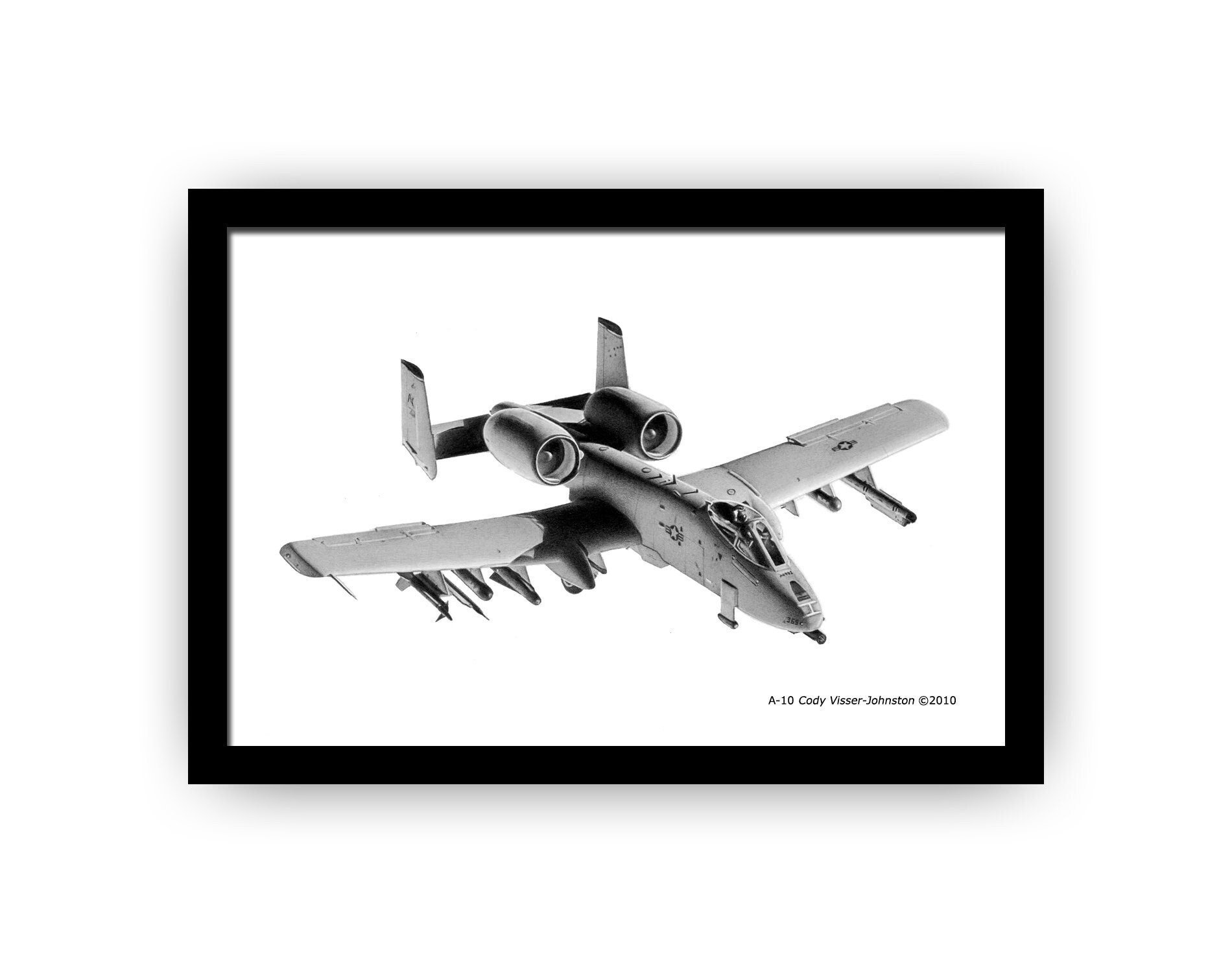A-10 Thunderbolt II 'warthog' Pencil Drawing 5x7 Print - Etsy