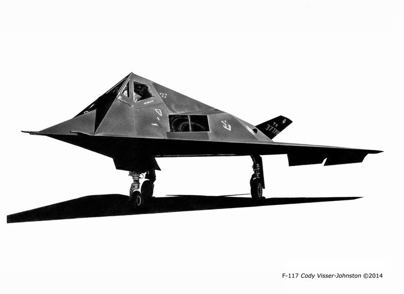 F-117 Nighthawk Stealth Fighter Pencil Drawing - Etsy
