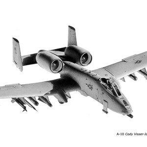 A-10 Thunderbolt II 'warthog' Pencil Drawing 5x7 Print - Etsy