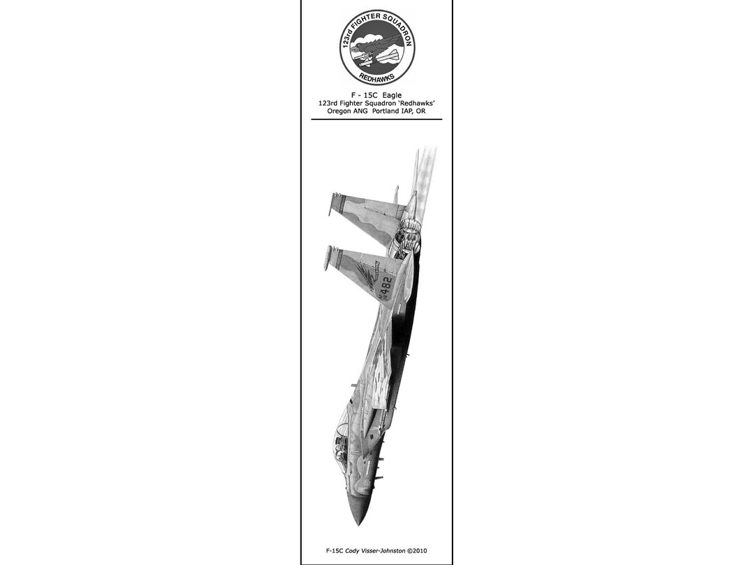 F-15 Eagle 123rd FS Pencil Drawing Bookmark - Etsy