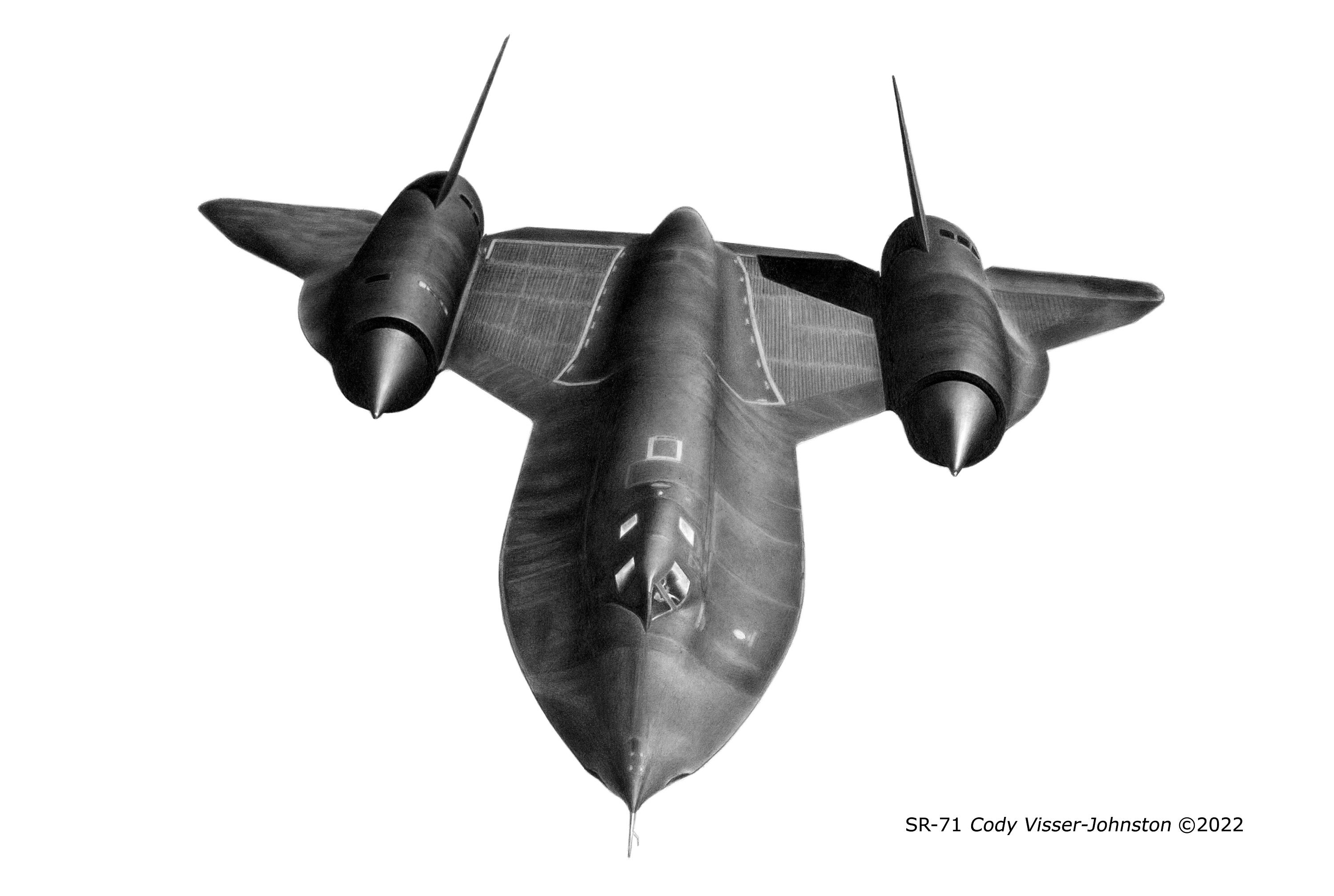 SR-71 Blackbird Pencil Drawing 5 X 7 Print - Etsy