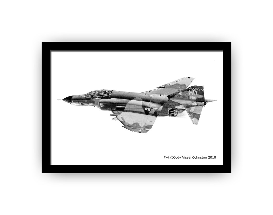 F-4 Phantom Fighter Pencil Drawing 5"x7" Print - Etsy