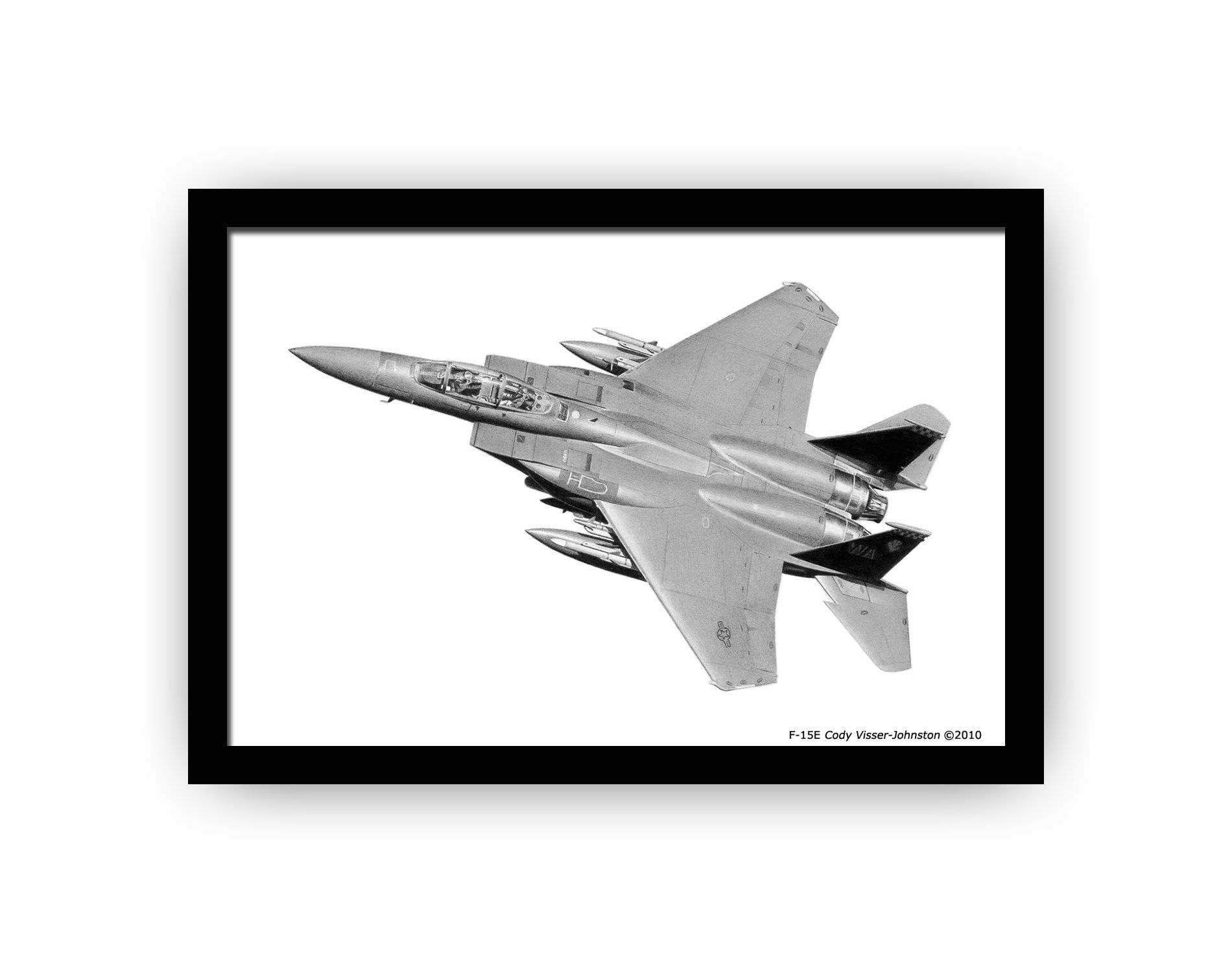 F-15E Strike Eagle Fighter Pencil Drawing 5"x7" Print - Etsy