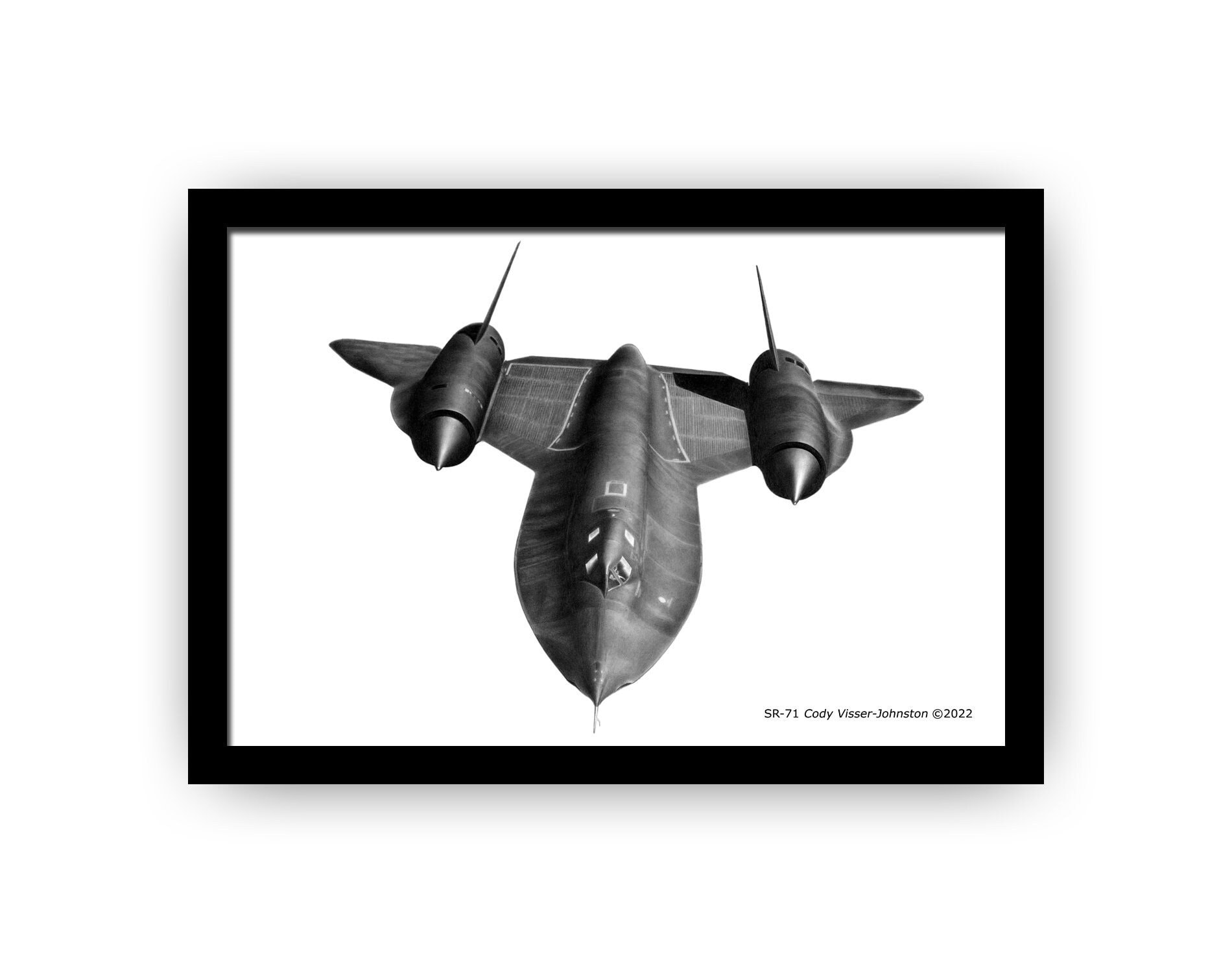 SR-71 Blackbird Pencil Drawing 5 X 7 Print - Etsy