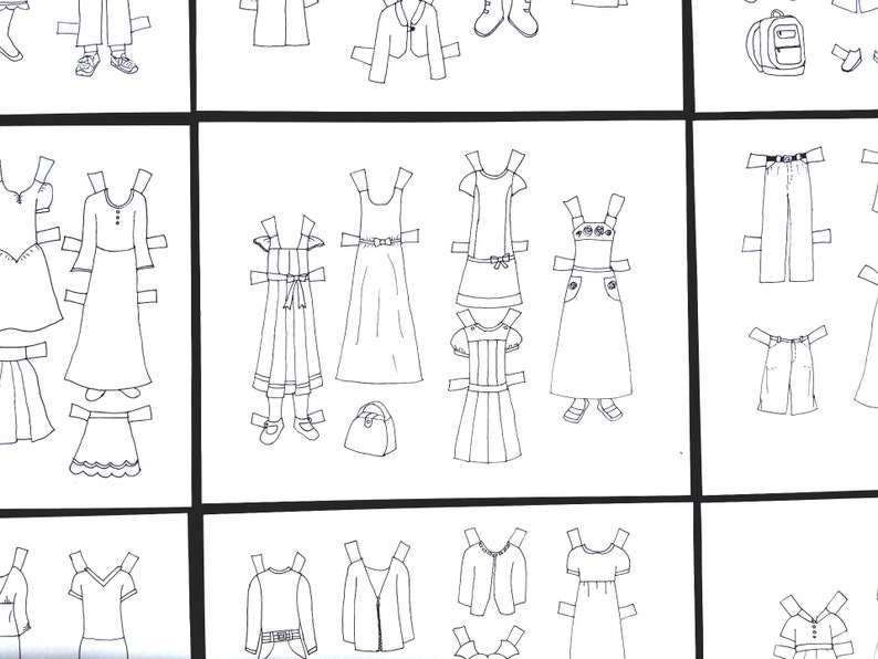 Printable Paper Doll Coloring Pages for Girls - Etsy