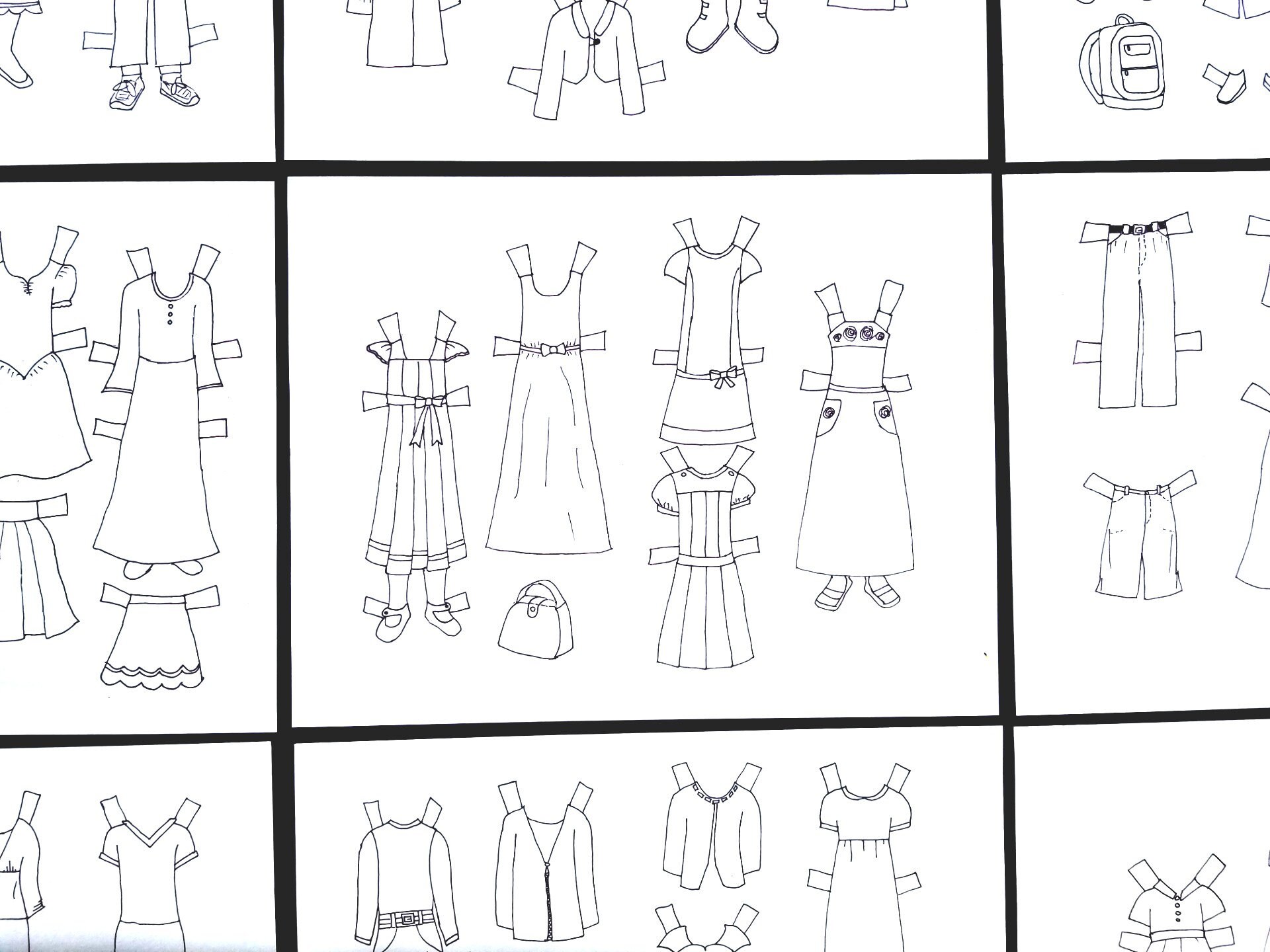 Printable Paper Doll Coloring Pages for Girls - Etsy