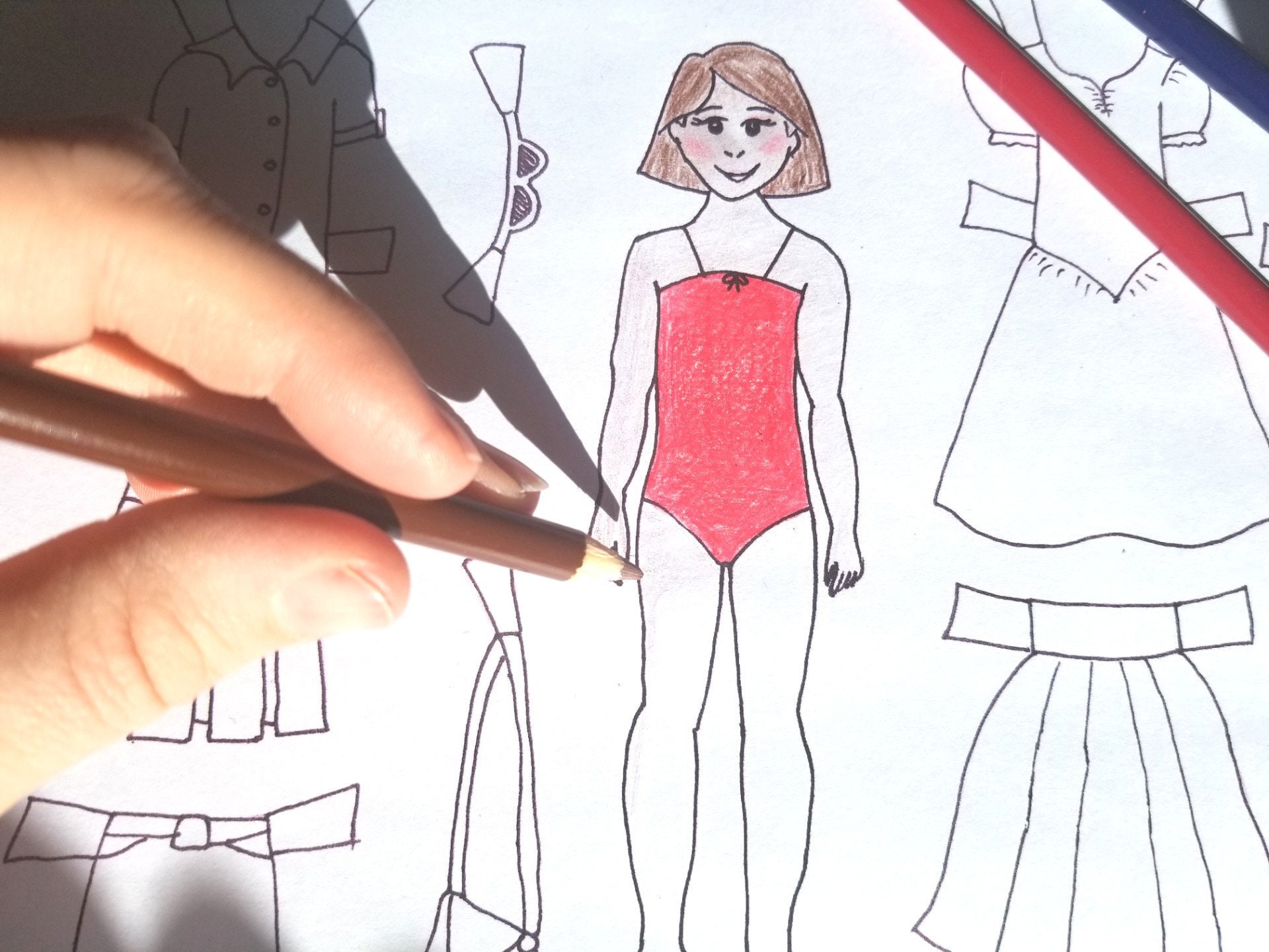 Printable Paper Doll Coloring Pages for Girls - Etsy