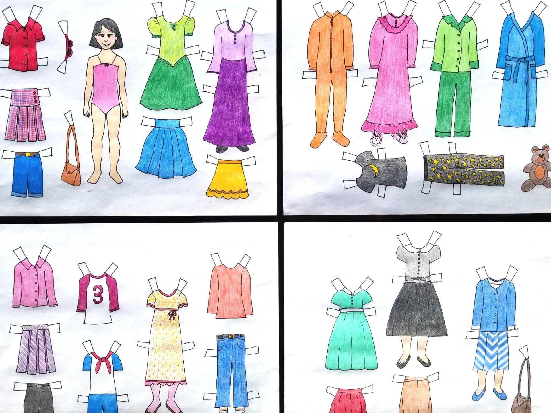 Printable Paper Doll Coloring Pages for Girls - Etsy