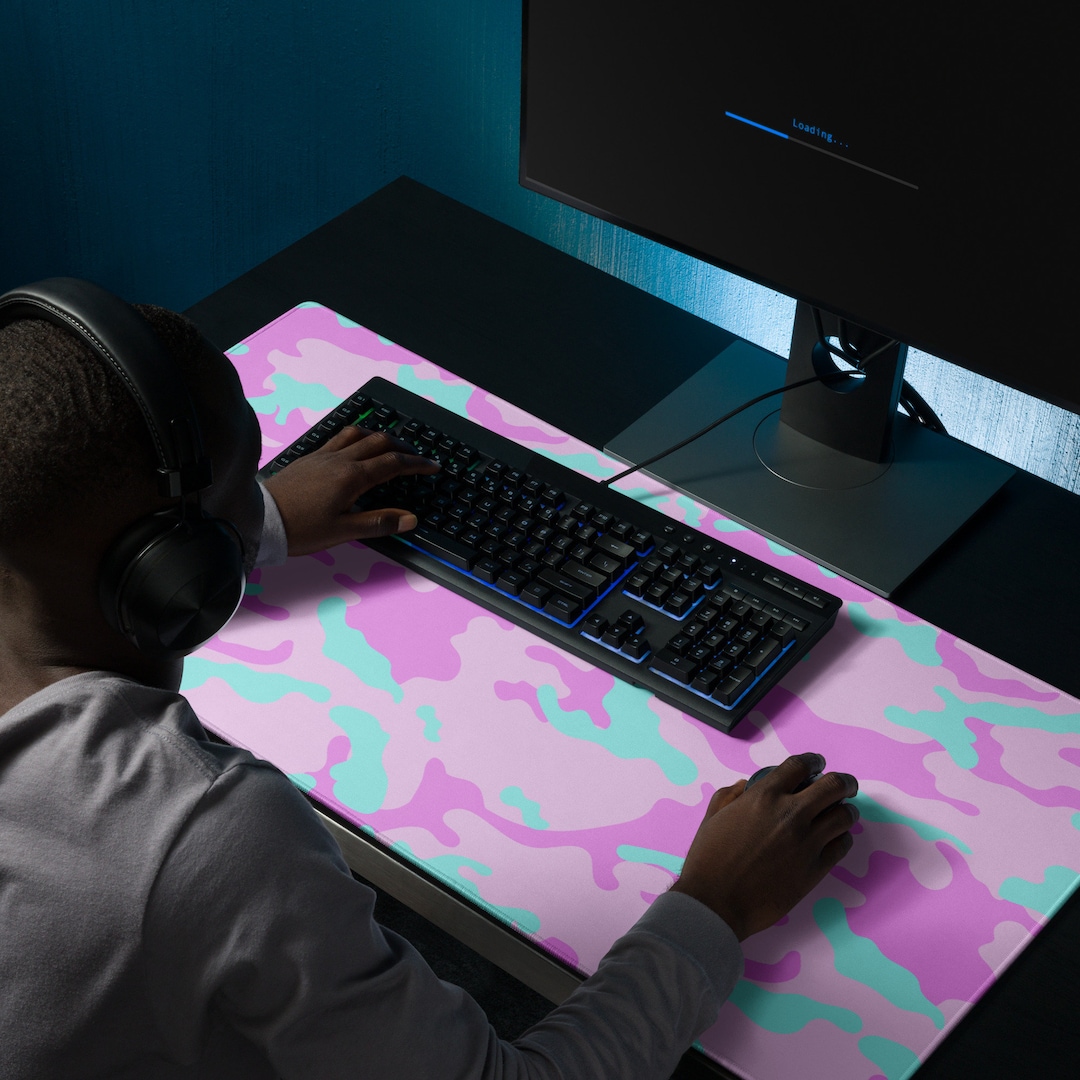 Blue Pink Gaming Mouse Pad - Etsy