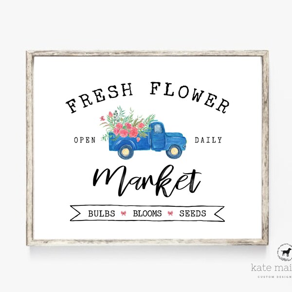 Fresh Flower Market Sign - Etsy