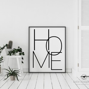 Home Sign, Home Print, Home Word Printable, Home Typography Print ...