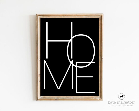 Home Sign Home Print Home Word Printable Home Typography | Etsy