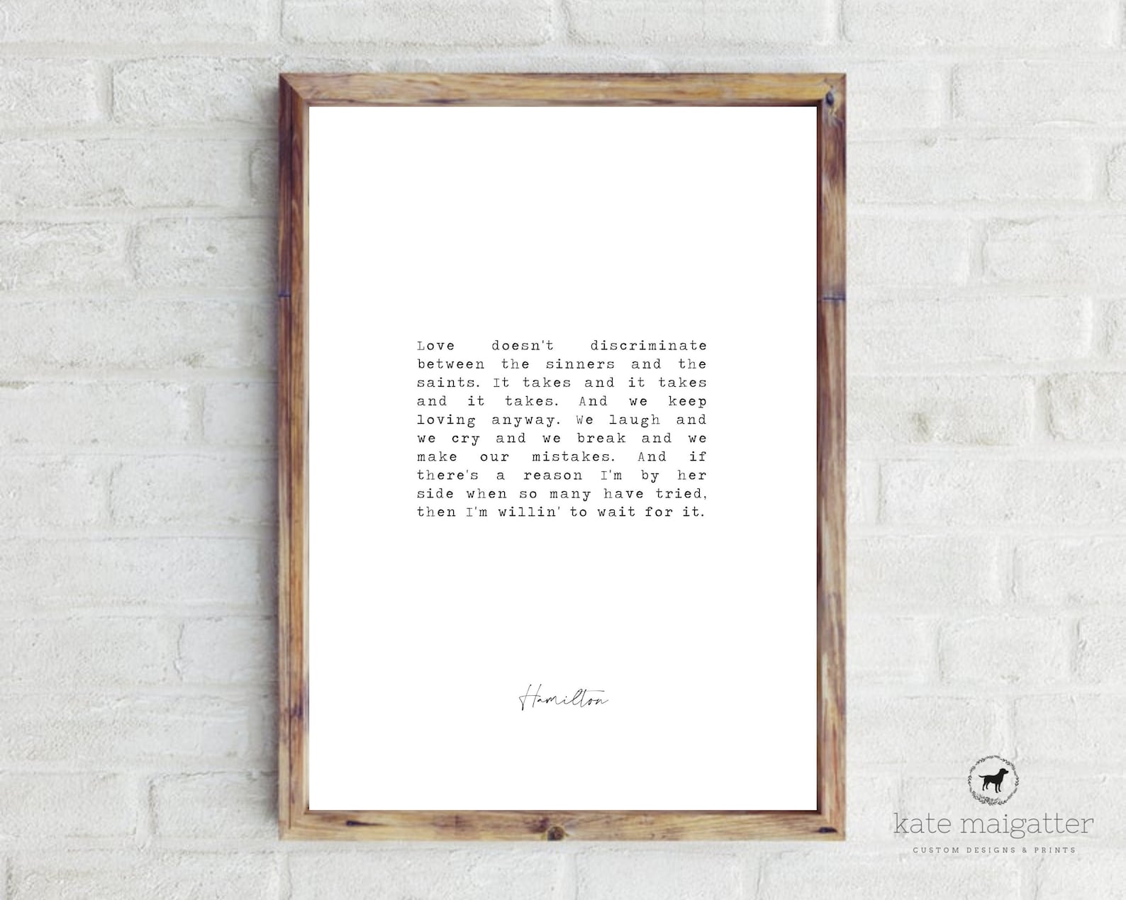 Hamilton Print Wait for It Lyrics Printable Hamilton Musical - Etsy Canada