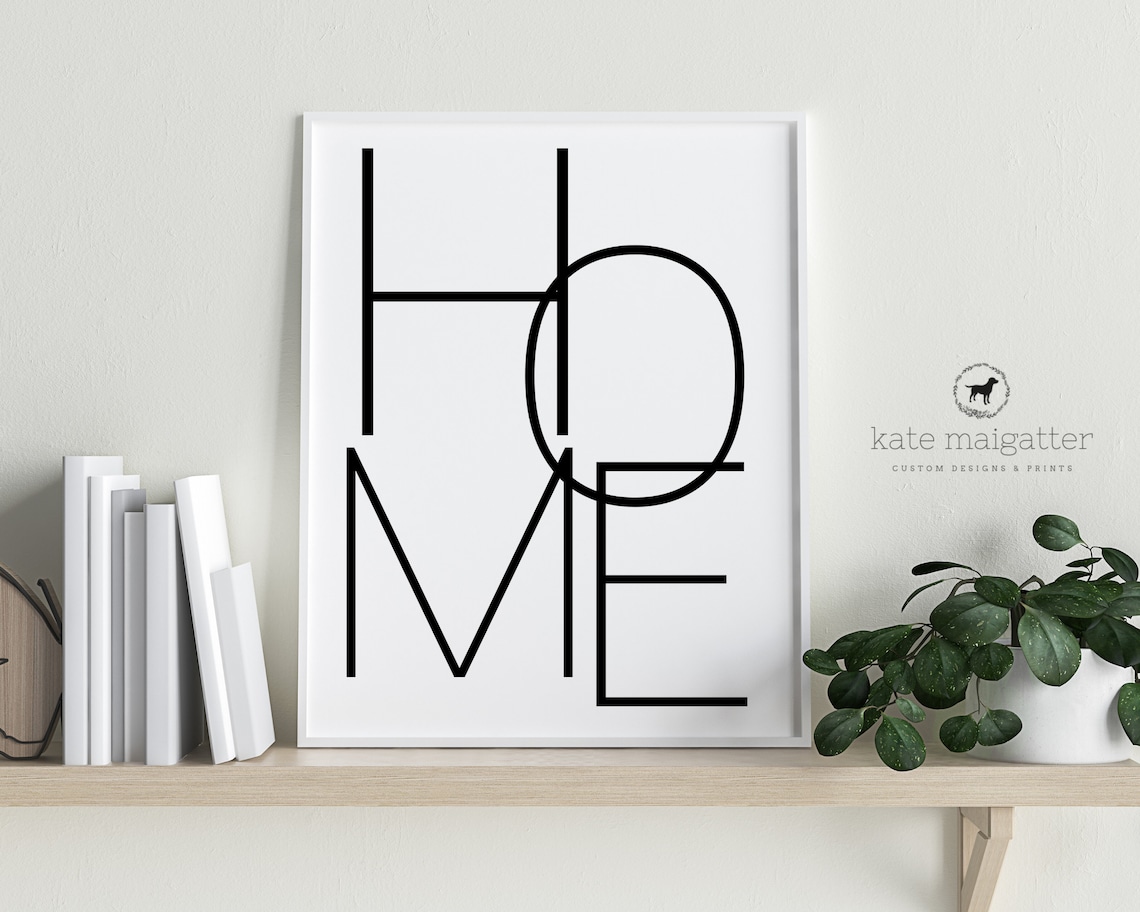 Home Sign Home Print Home Word Printable Home Typography | Etsy