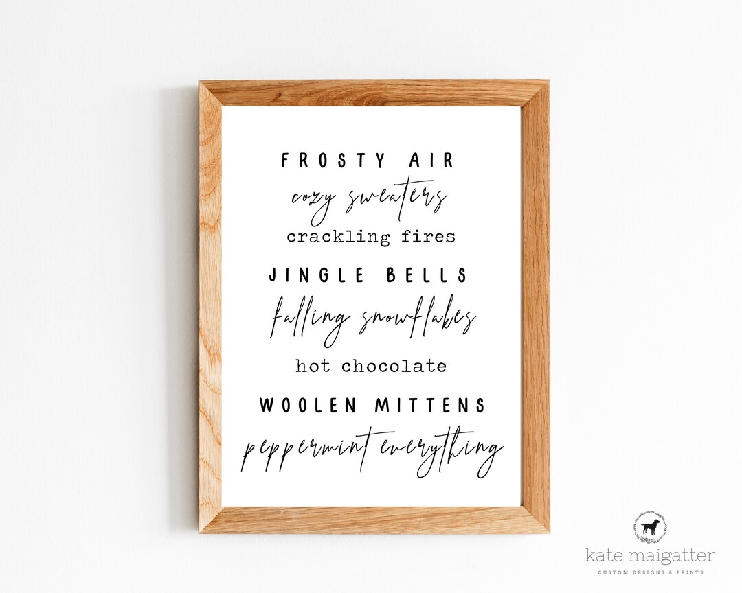 Winter Printable, Winter Things Print, Winter Words, Hello Winter Print ...