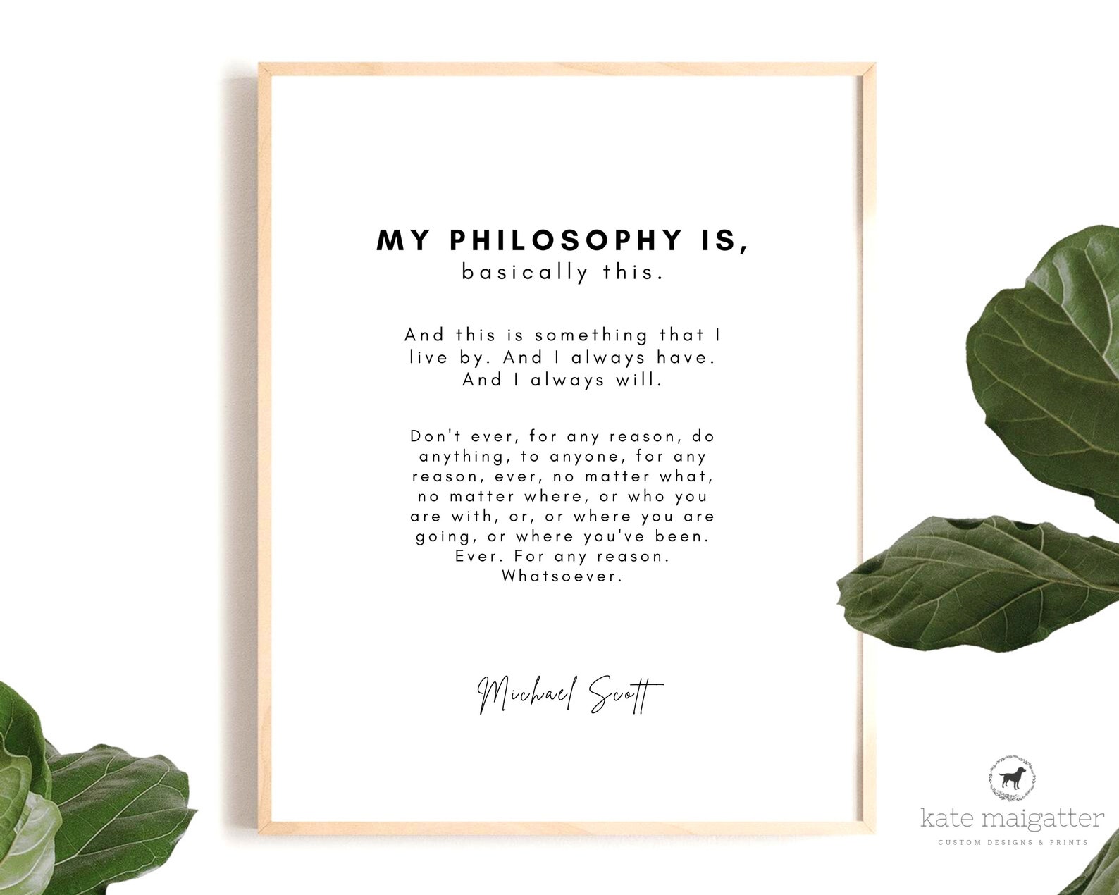 The Office TV Quote Michael Scott Philosophy Quote Michael - Etsy Australia