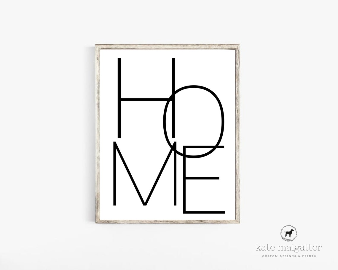 Home Sign Home Print Home Word Printable Home Typography | Etsy