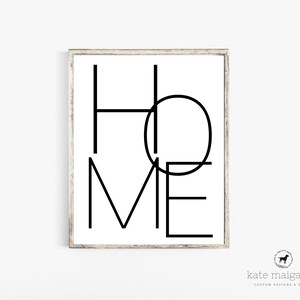Home Sign, Home Print, Home Word Printable, Home Typography Print ...
