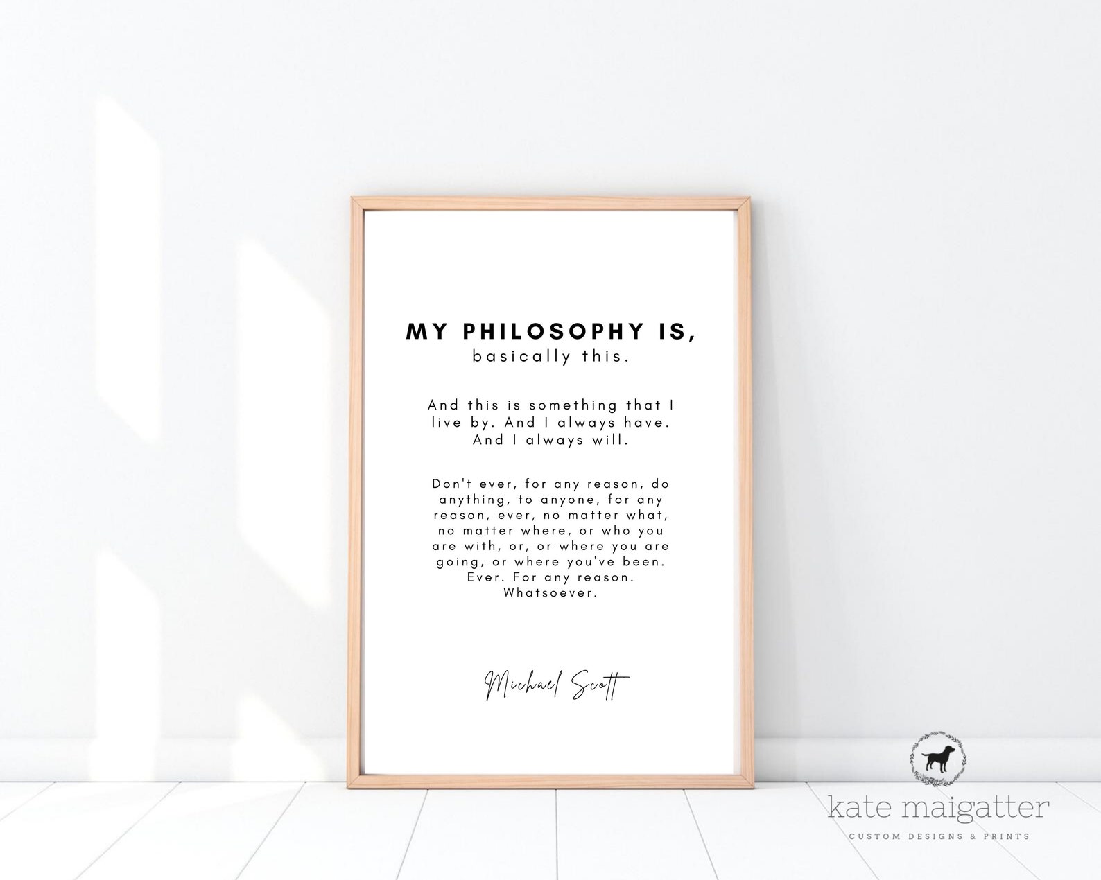 The Office TV Quote Michael Scott Philosophy Quote Michael | Etsy