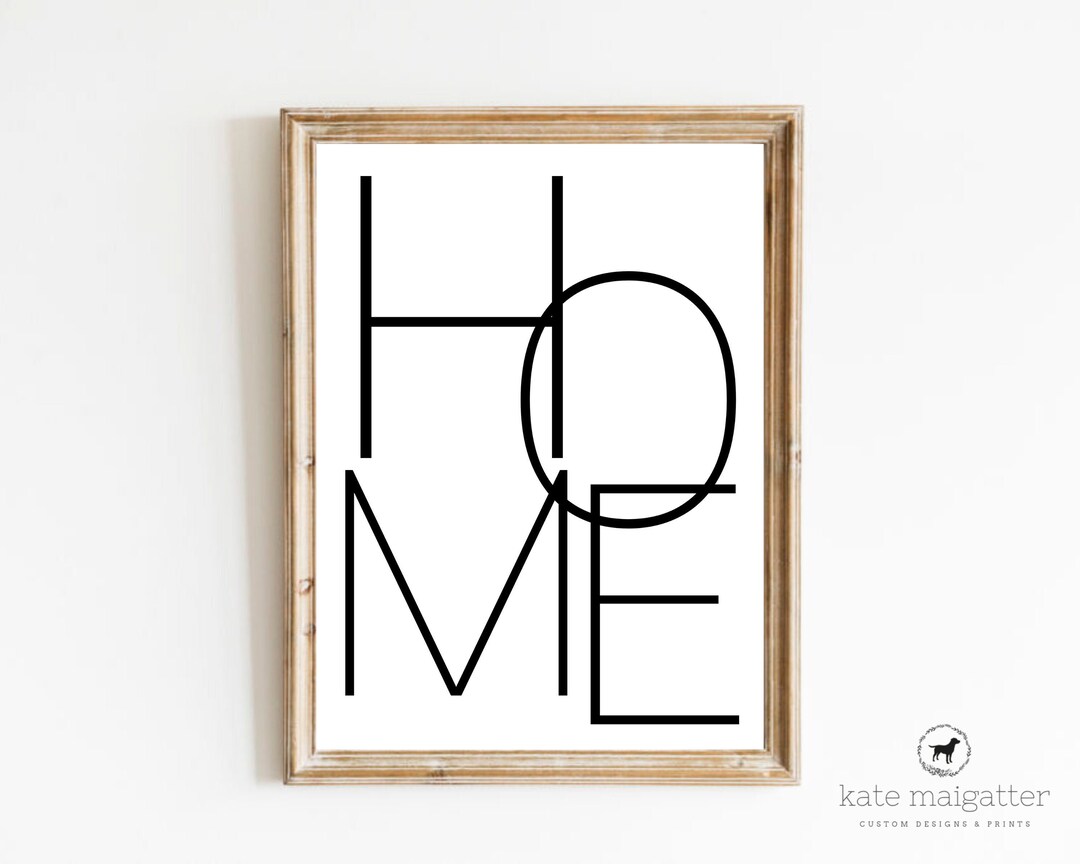 Home Sign, Home Print, Home Word Printable, Home Typography Print ...